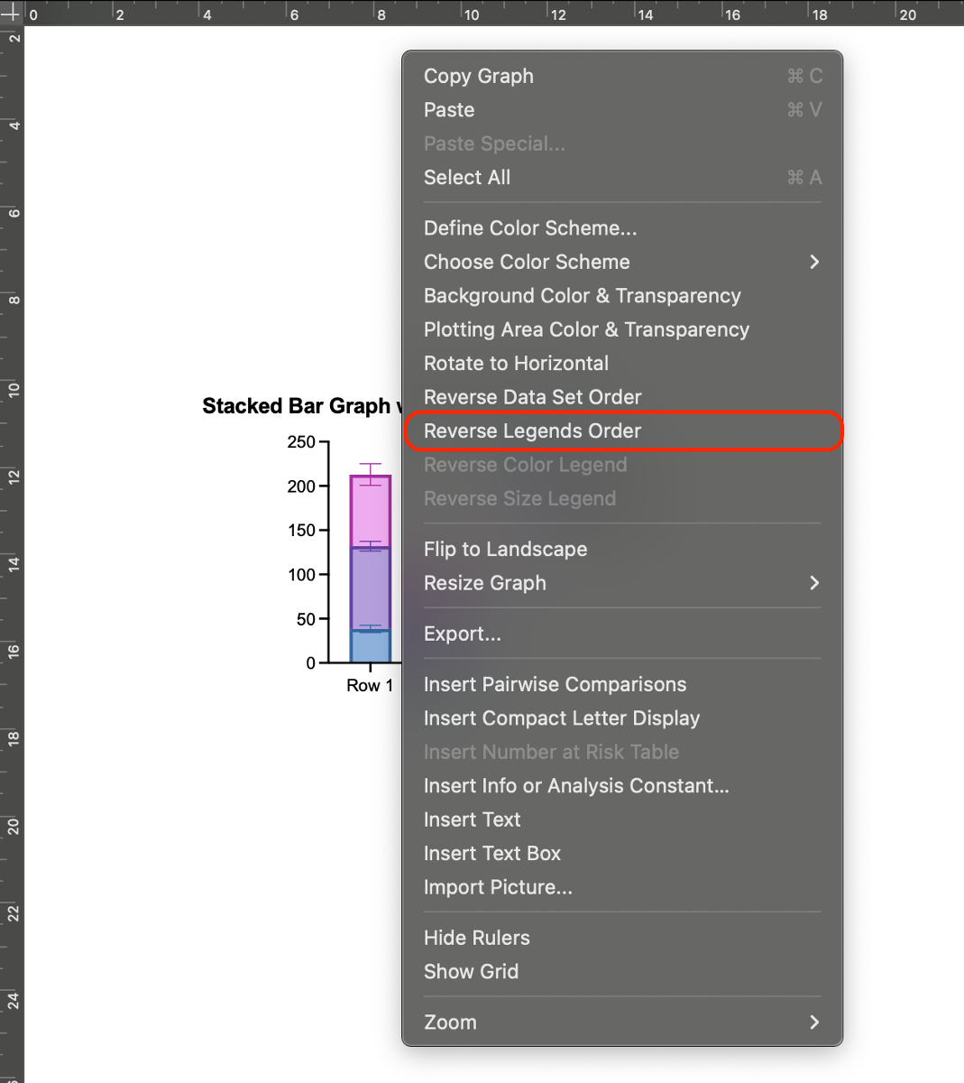 The order of legends for Stacked Bar Graphs is reversed - FAQ 2283 - GraphPad